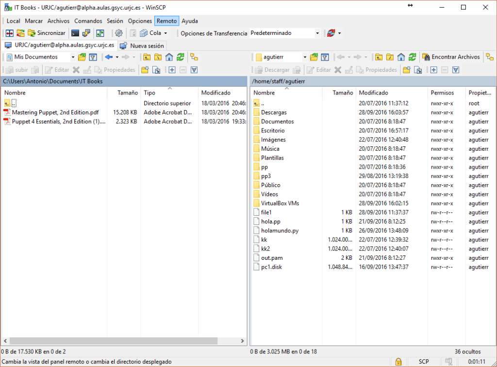SUBIR Y BAJAR FICHEROS A MI CUENTA DE LINUX USANDO WINSCP ...